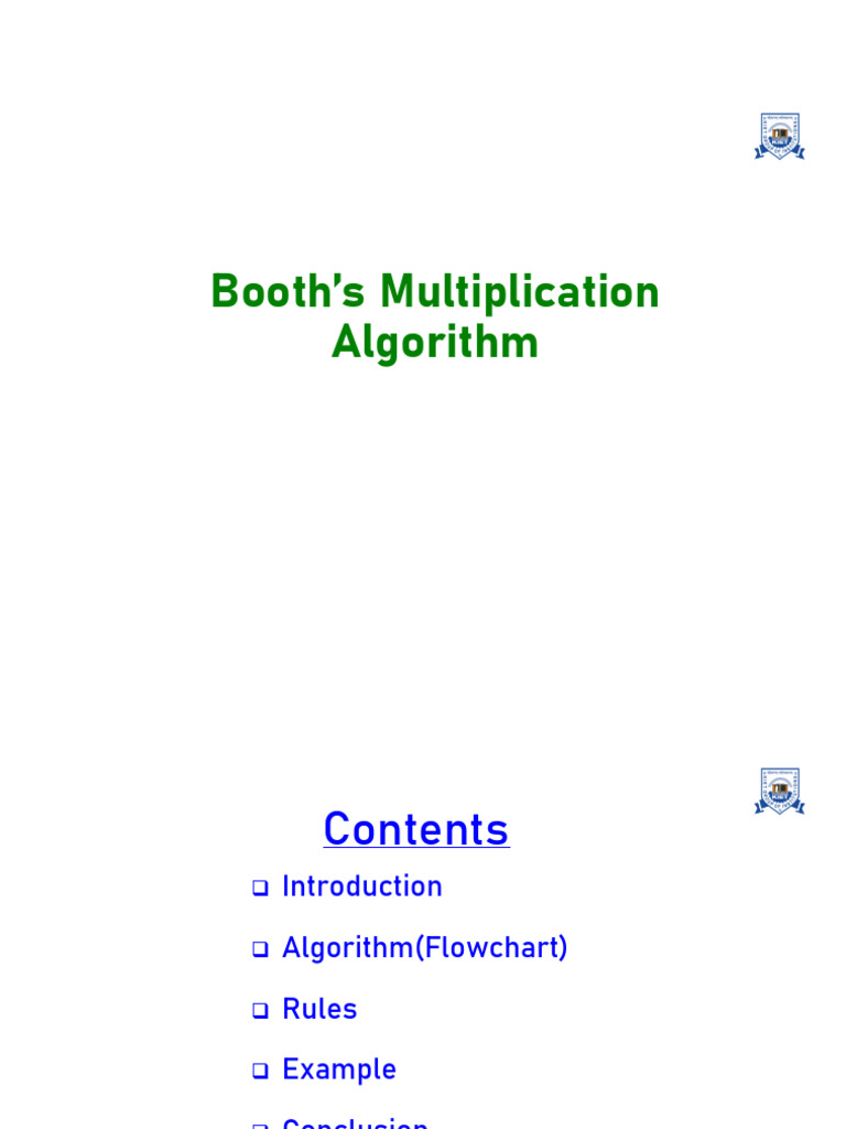 Booth's Multiplication | PDF