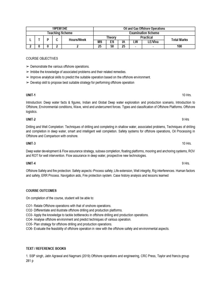 Oil and Gas Offshore Operations | PDF | Offshore Drilling | Oil Well