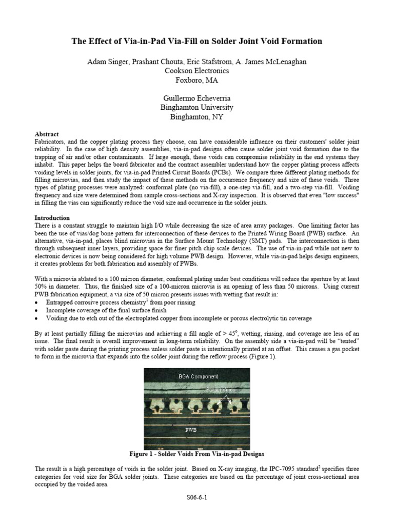 E32&S06-6 The Effect of Via-in-Pad Via-Fill On Solder Joint Void Formation | PDF | Printed ...