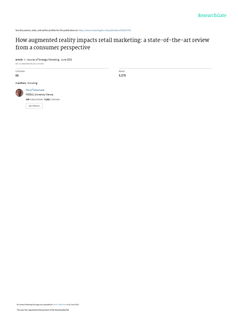 JSM AR Retail Marketing | PDF | Augmented Reality | Brand