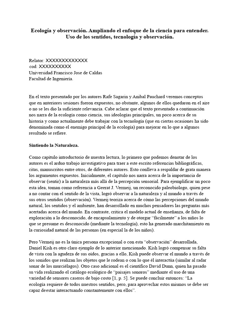 Ejemplo Relatoria | PDF | Observación | Experiencia