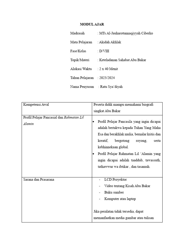 Revisi Modul Ajar | PDF