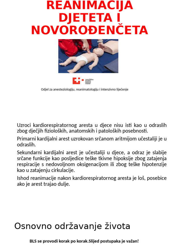 Reanimacija Djece I Novorođenčeta | PDF
