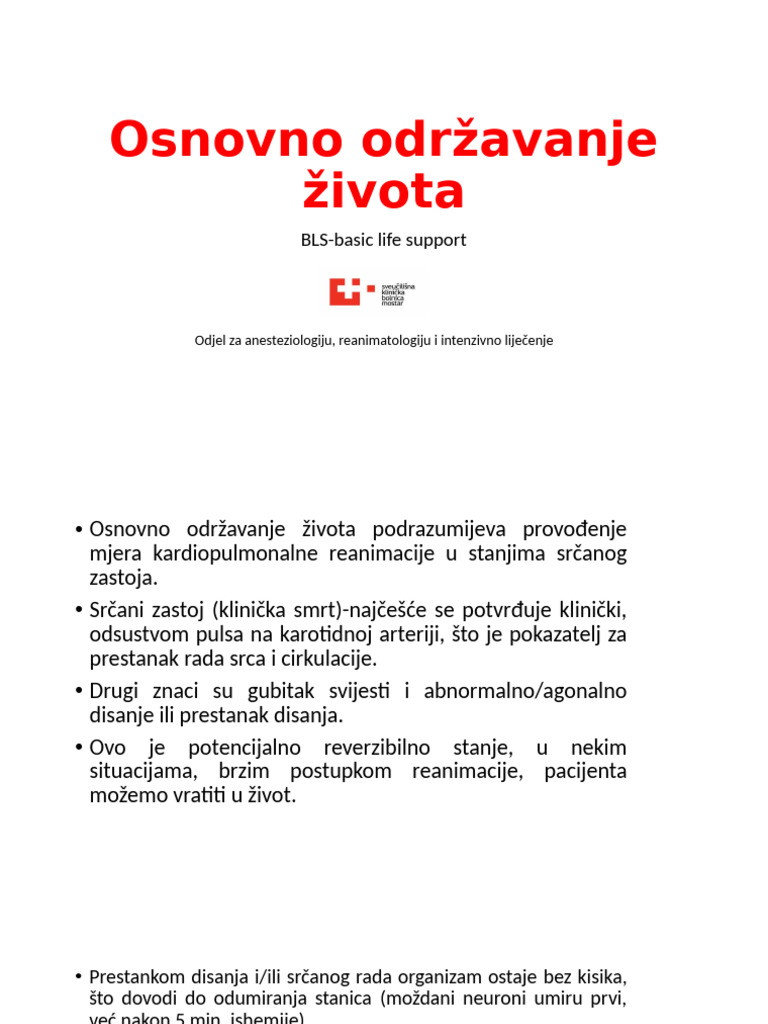 Osnovno održavanje života | PDF