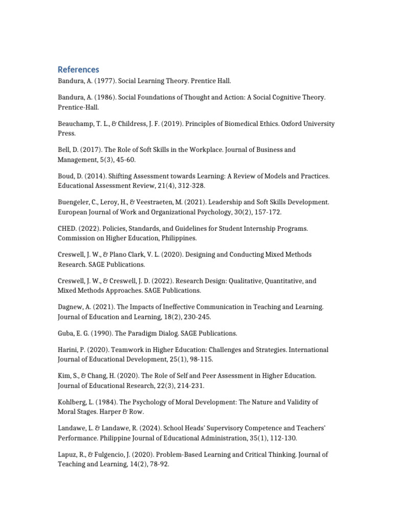 Thesis References Complete | PDF | Psychology | Critical Thinking