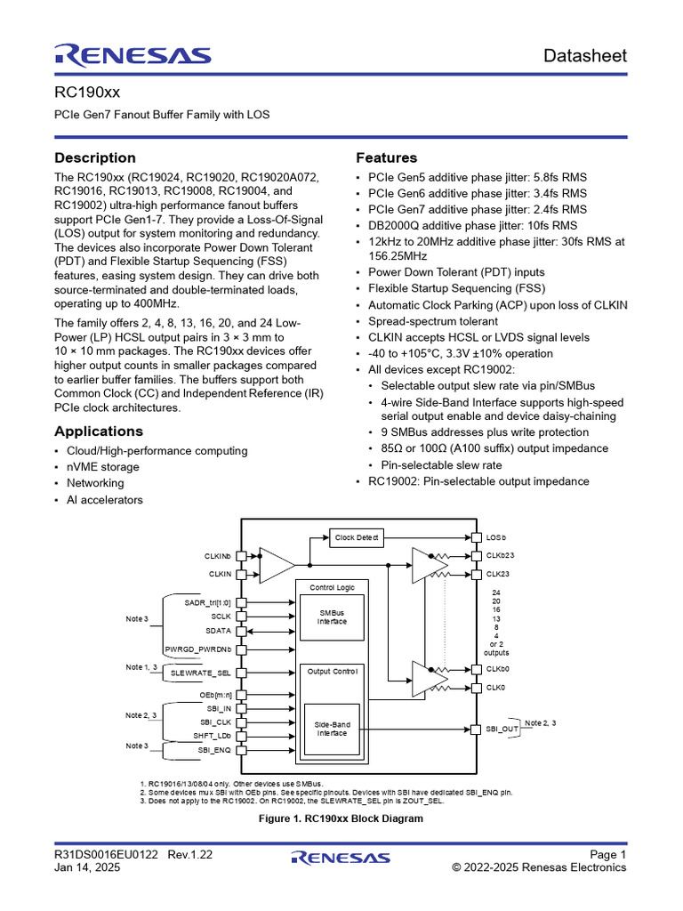 REN RC190xx DST 20250114 | PDF | Computing | Computer Engineering