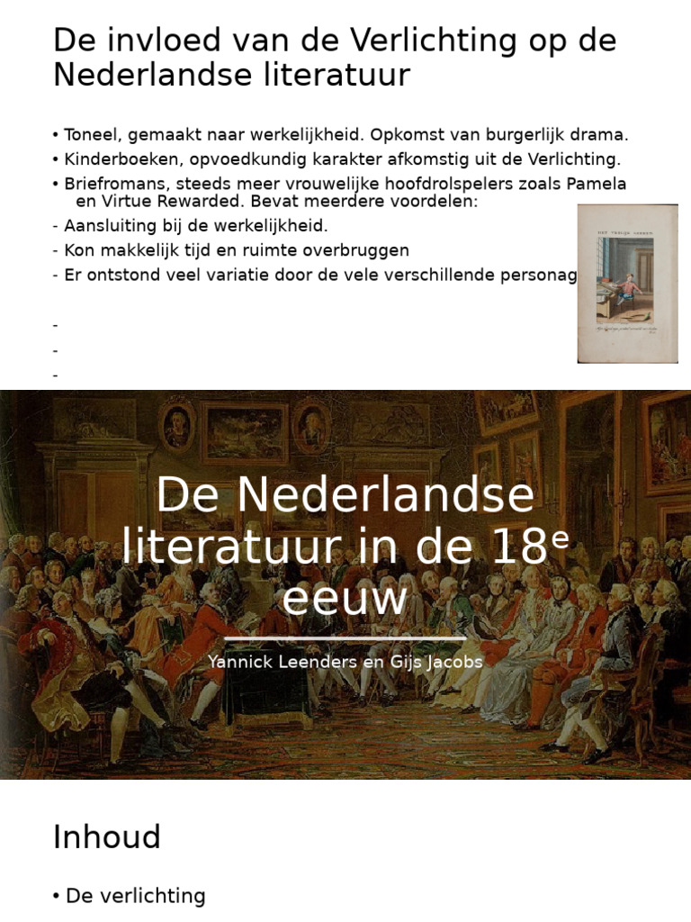 De Nederlandse Literatuur in de 18de Eeuw | PDF