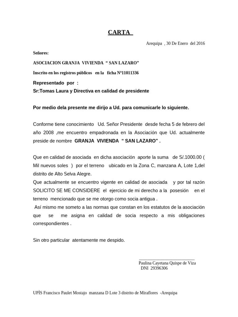 Carta Notarial Alina | PDF