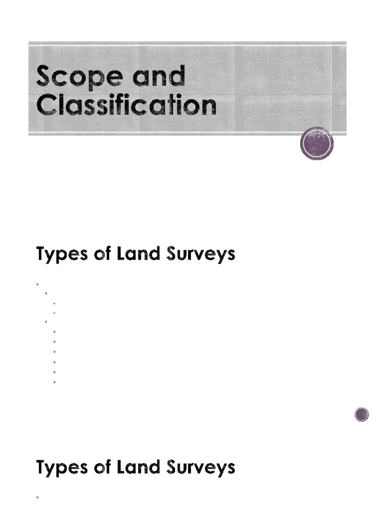 2 Scope and Classification | PDF | Surveying | Geographical Technology