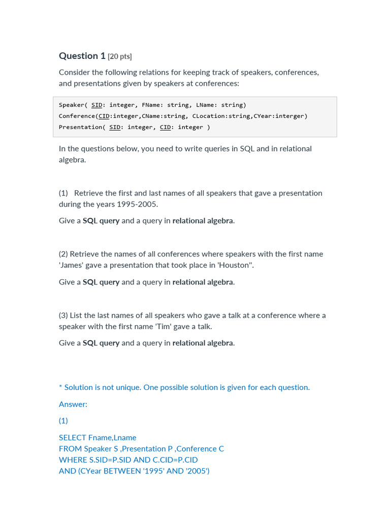 cs3402 - Final Mock Exam - 2023 - Solution | PDF | Information Retrieval | Data Management