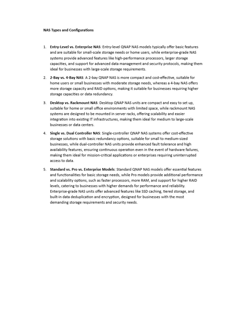 NAS Types and Configurations | PDF