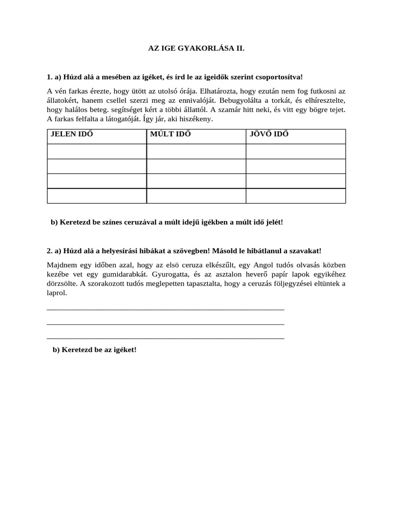 AZ IGE GYAKORLÁSA II - 3. osztáy | PDF