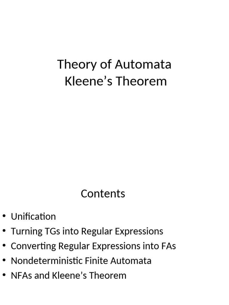 Kleens theorem - NFA 172 | PDF | Theoretical Computer Science | Formalism (Deductive)