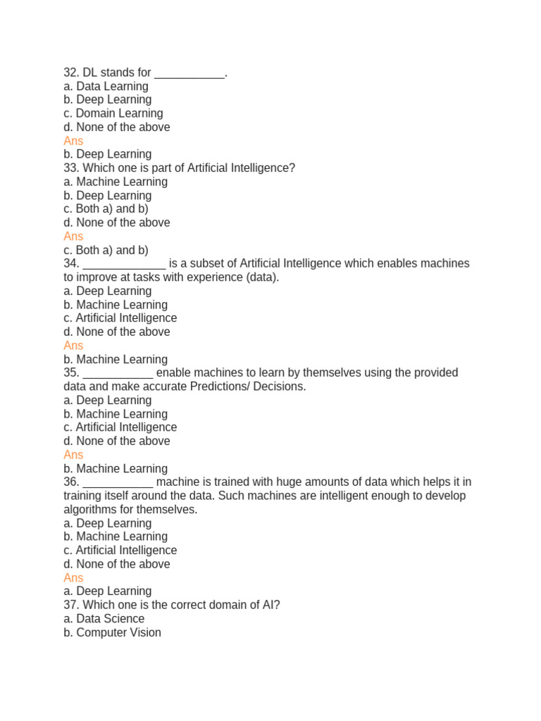 MCQ AI with sol. | PDF | Machine Learning | Artificial Intelligence