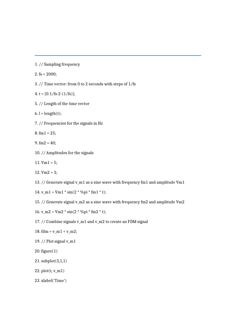 Scilab Code Numbered Steps Yash Palkar | PDF | Spectral Density | Amplitude