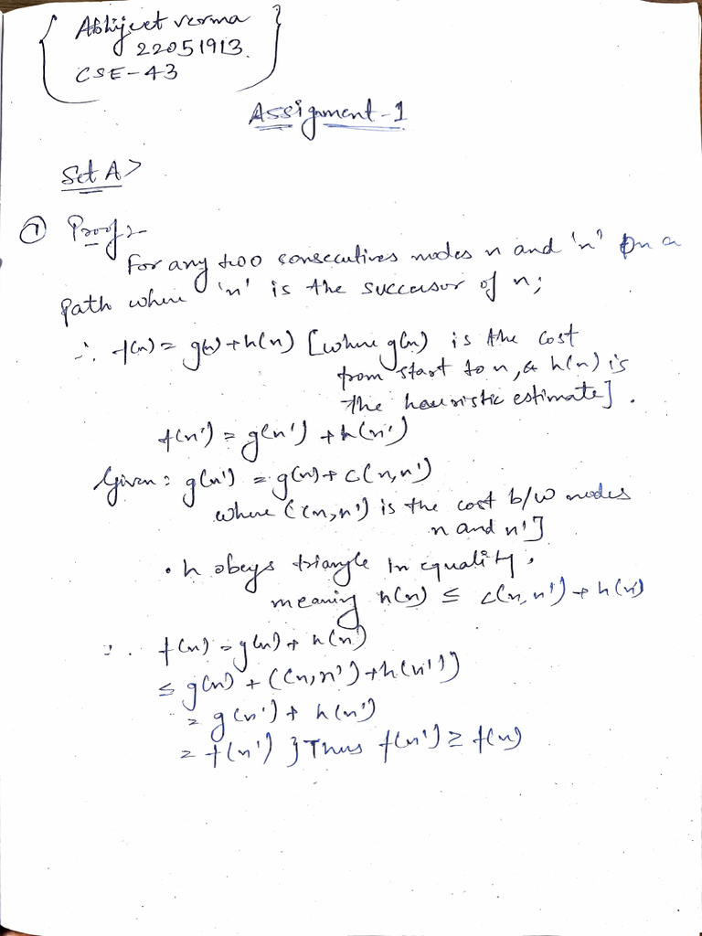 AI ASSIGNMENT-1 - Abhijeet Verma (22051913) | PDF