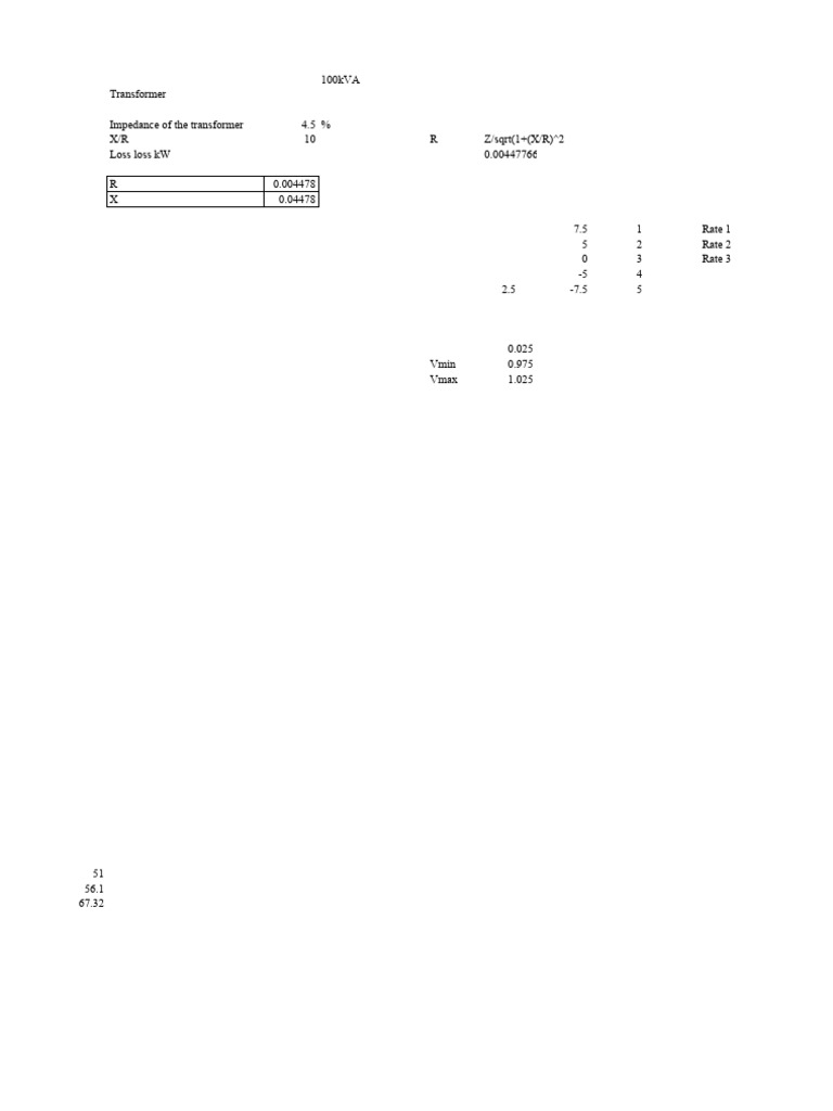 Generator Model Calculation - XLSX - Transformer - 711 | PDF