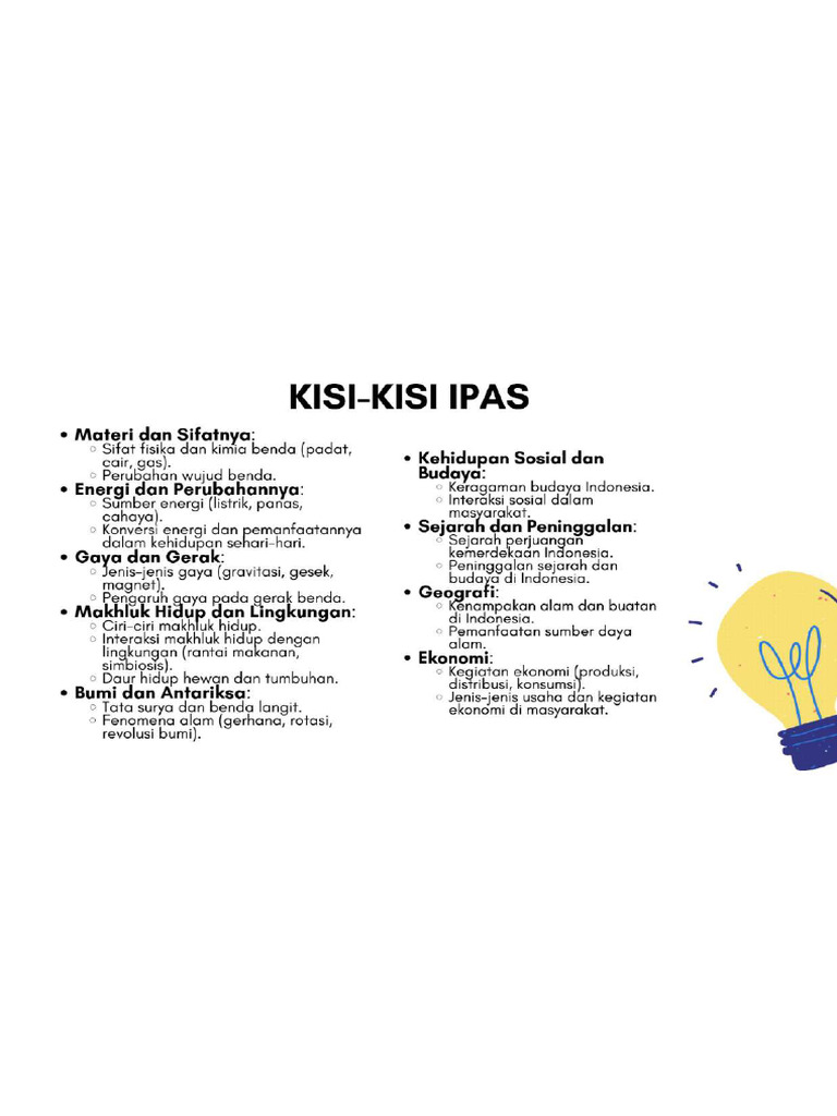 Kisi Kisi Soal Osn SD | PDF