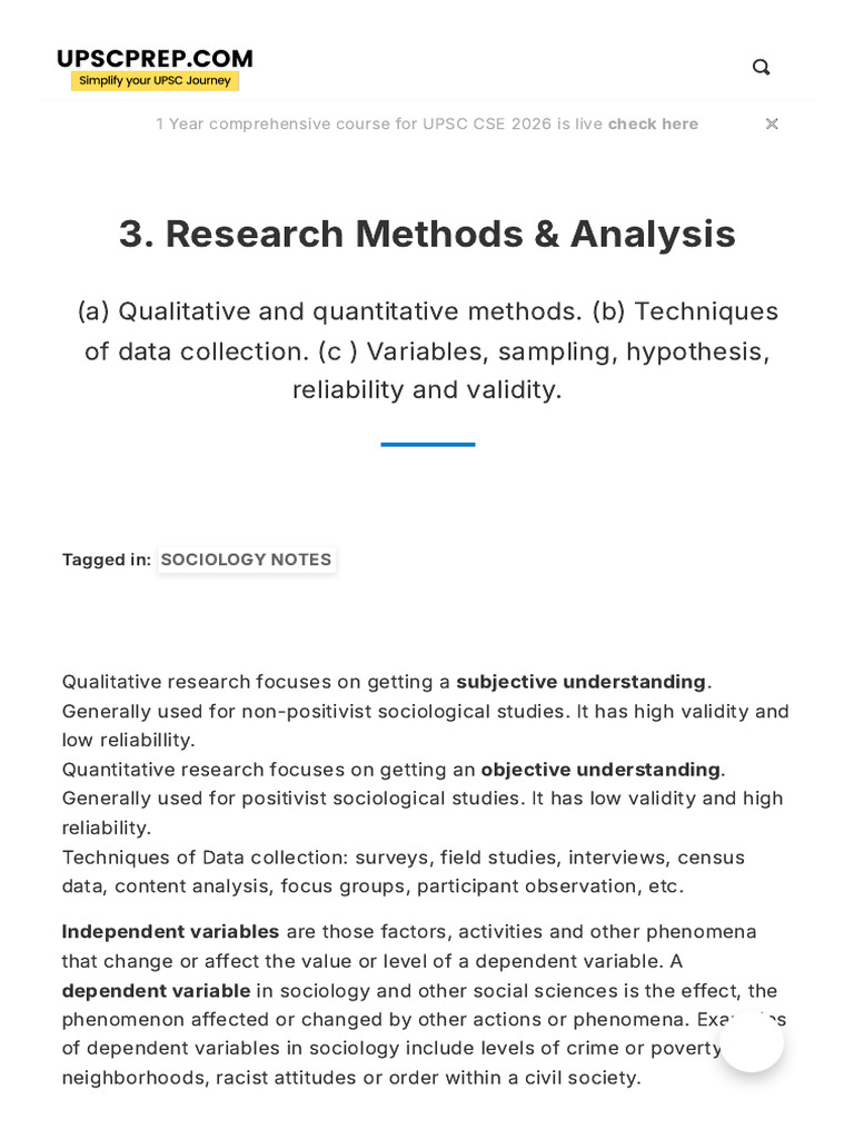 Research Methods & Analysis | PDF | Methodology | Quantitative Research