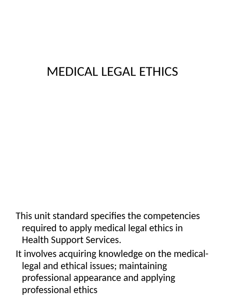 Medical Legal Ethics Lesson One | PDF | Informed Consent | Bioethics