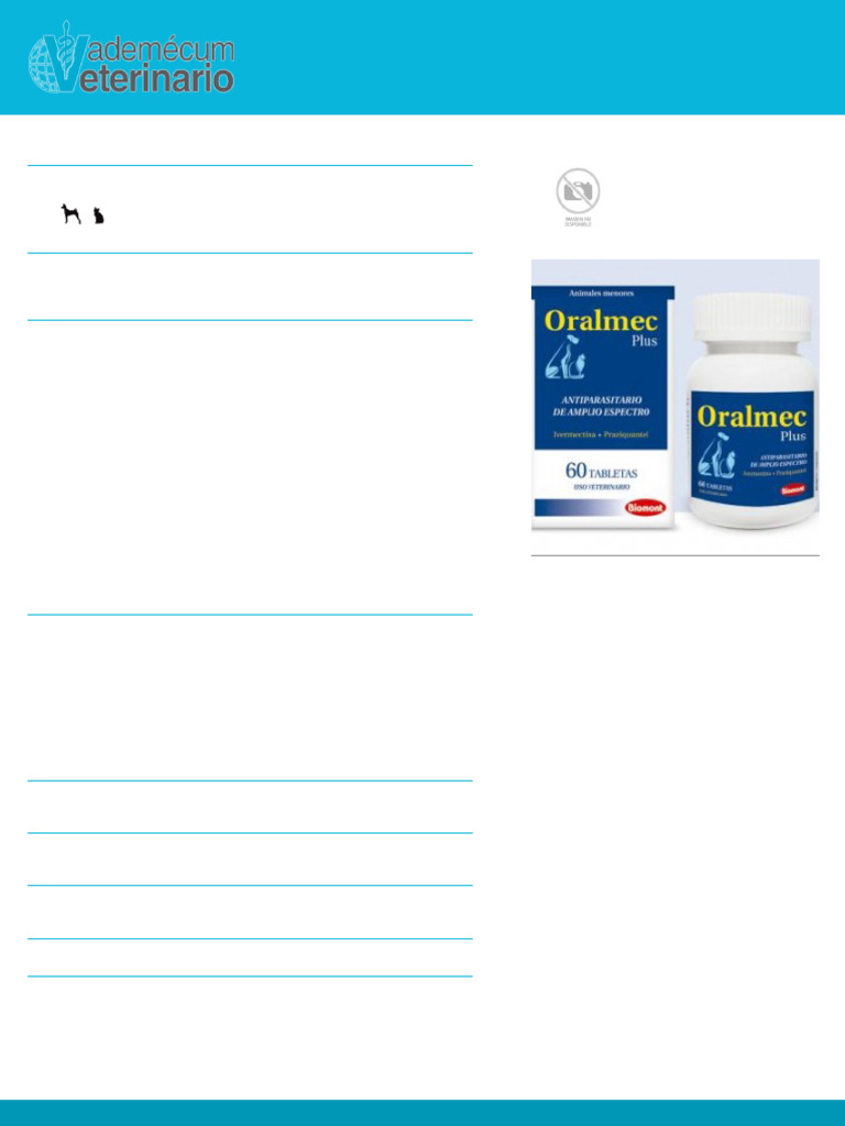 Uso y Dosis de Oralmec Plus | PDF