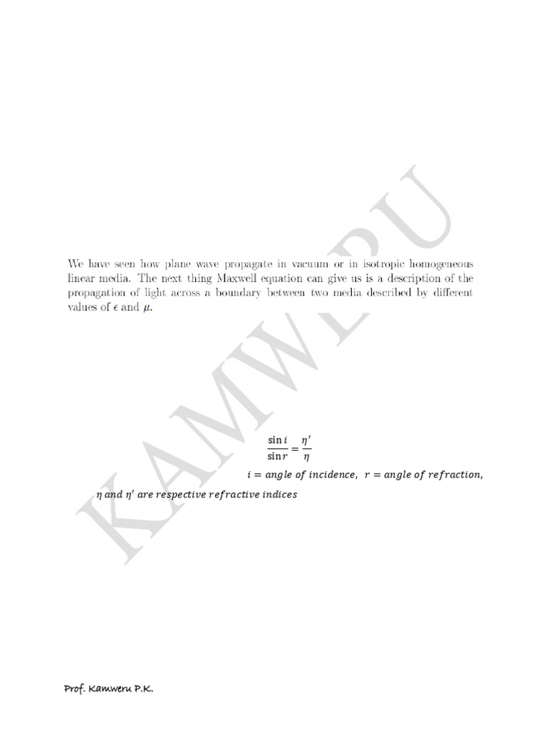 Reflection and Transmission of EM Waves | PDF | Polarization (Waves ...