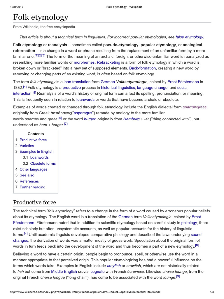 Understanding Folk Etymology Explained | PDF | Vocabulary | Lexicography