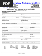 Grade 8 Application Form 2026 WHS | PDF