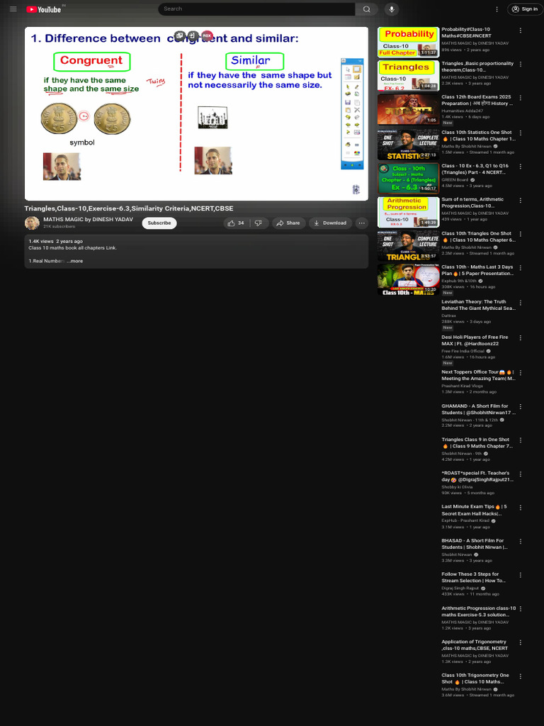 Triangles,Class-10,Exercise-6.3,Similarity Criteria,NCERT,CBSE | PDF ...