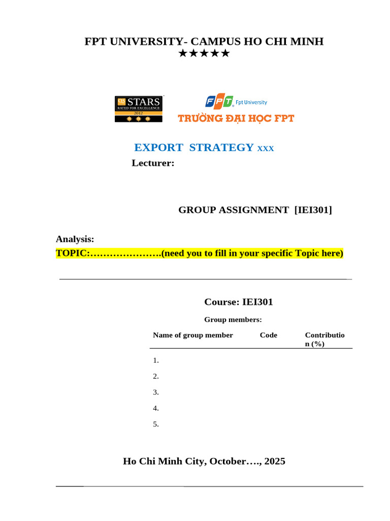 IEI301 - Group Assignment - Cover Page | PDF