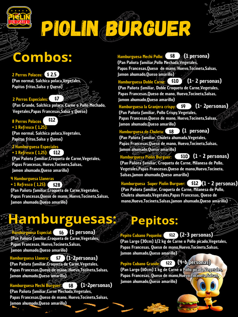 Piolin Burgue | PDF | Tocino | Hamburguesas