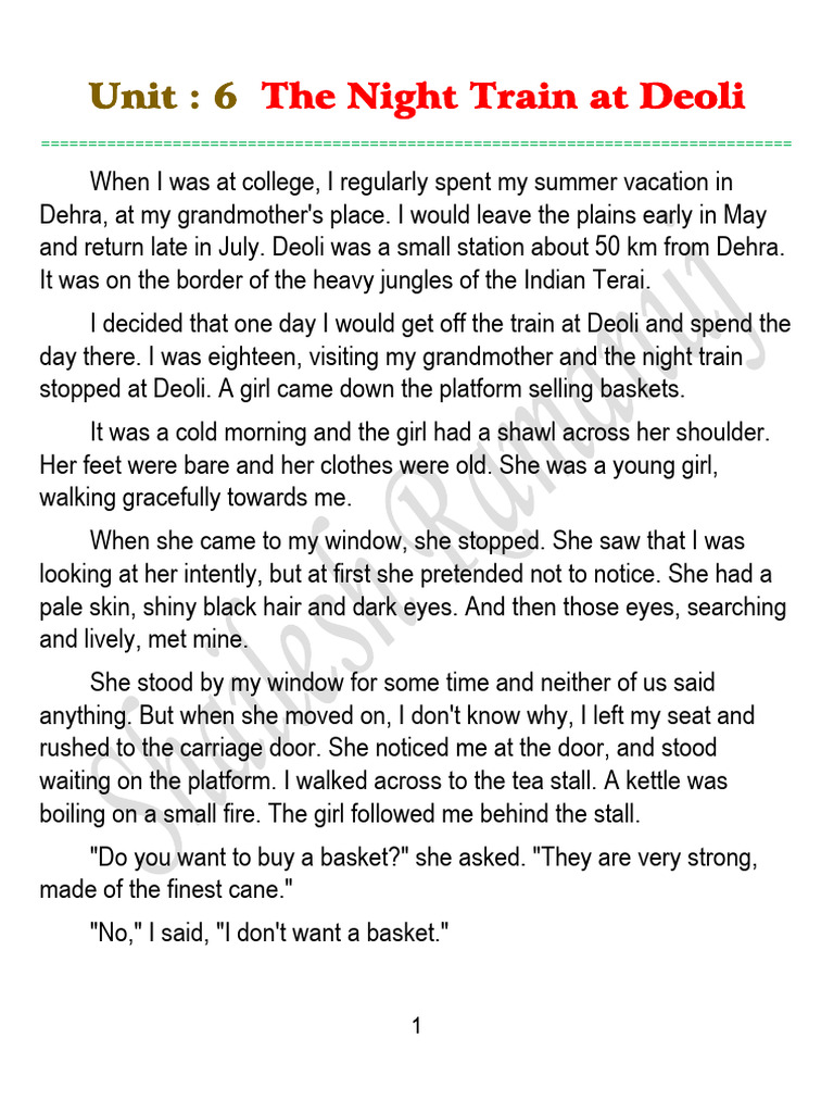 The Night Train at Deoli | PDF