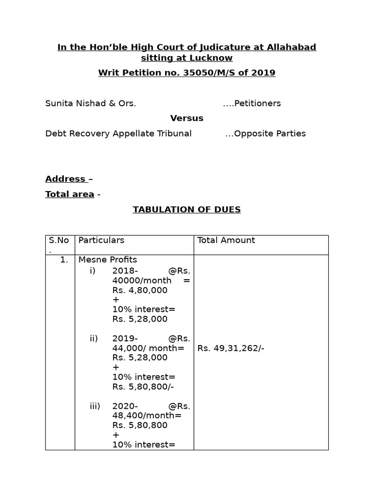 Sunita Nishad - Tabulation | PDF | Public Law | Judiciaries