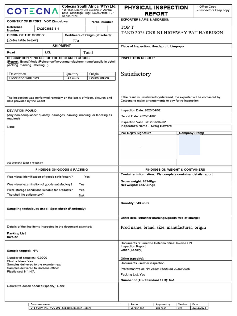 2024/25 National Tariff Inspection Report | PDF