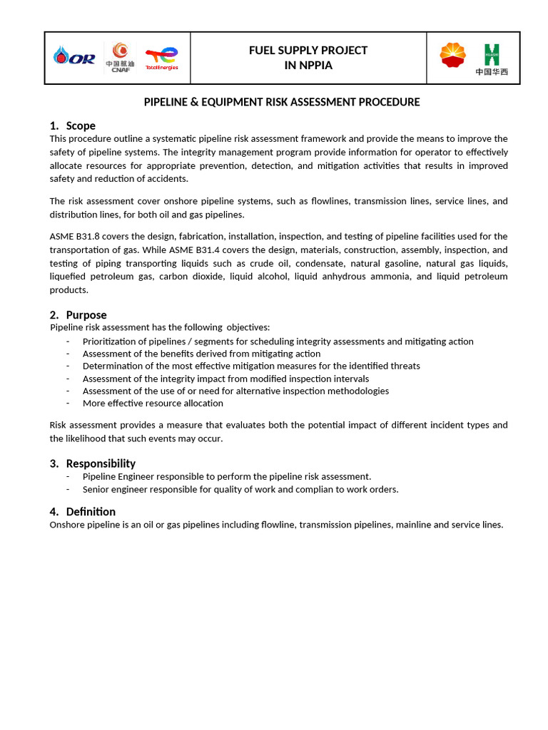 Pipeline Risk Assessment Procedure | PDF | Corrosion | Risk