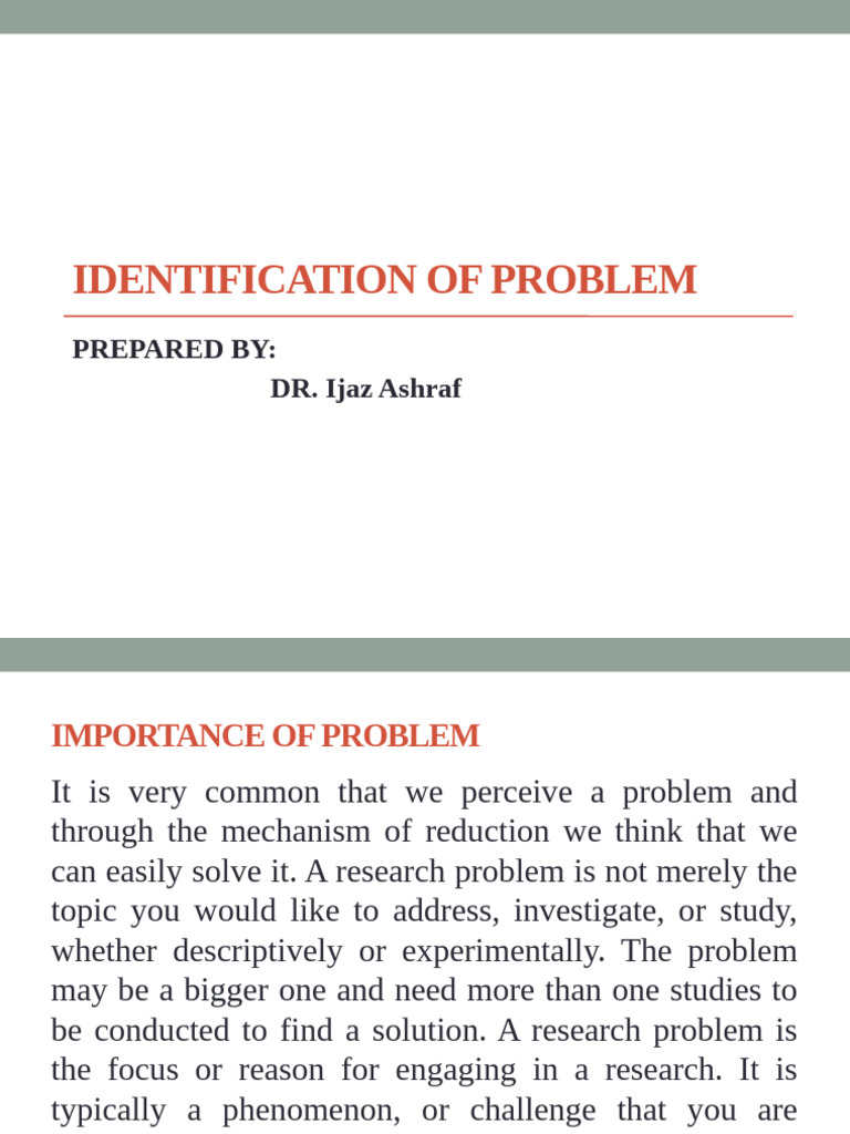 Idetification of Problem | PDF | Knowledge | Science
