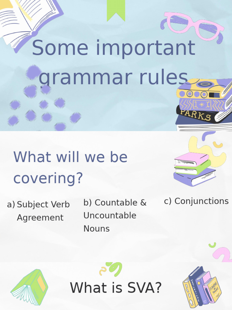 Grammar Rules - 1 & 2 | PDF | Noun | Subject (Grammar)