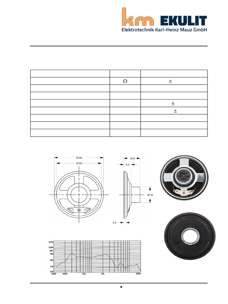 4008S用扬声器 120080 LSM-66A-8 | PDF