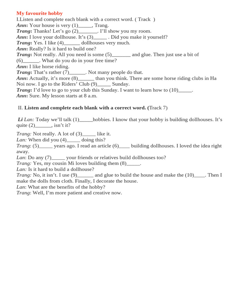 Bai Tập Nghe | PDF