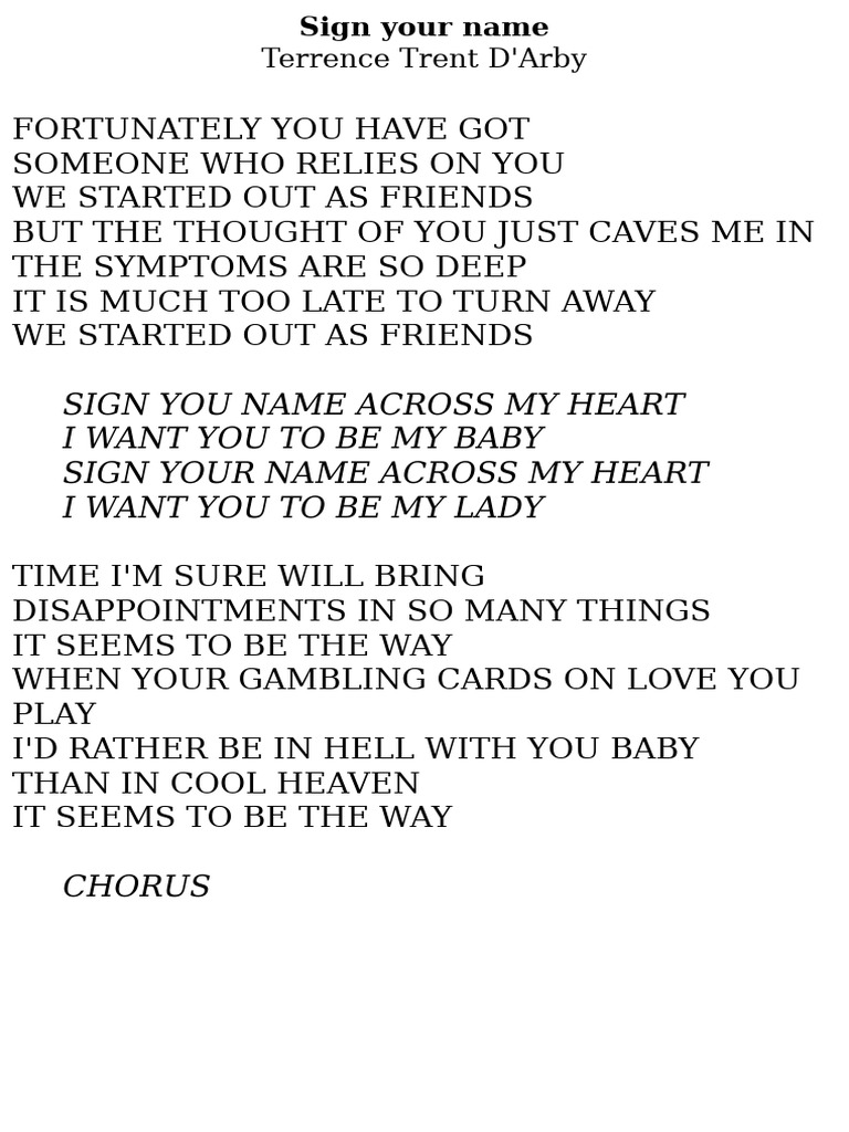 Sign Your Name | PDF