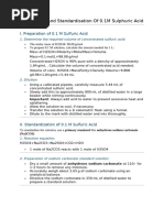 Standardizing 0.1 M H2SO4 Solution | PDF | Titration | Chemistry