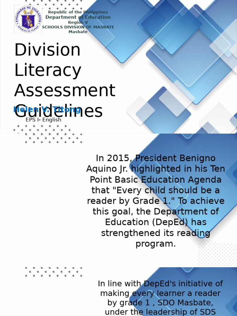 Division Literacy Assessment | PDF | Teachers | Literacy