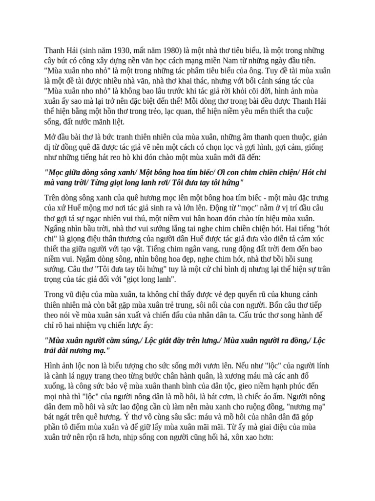 Mùa xuana nho nhỏ | PDF