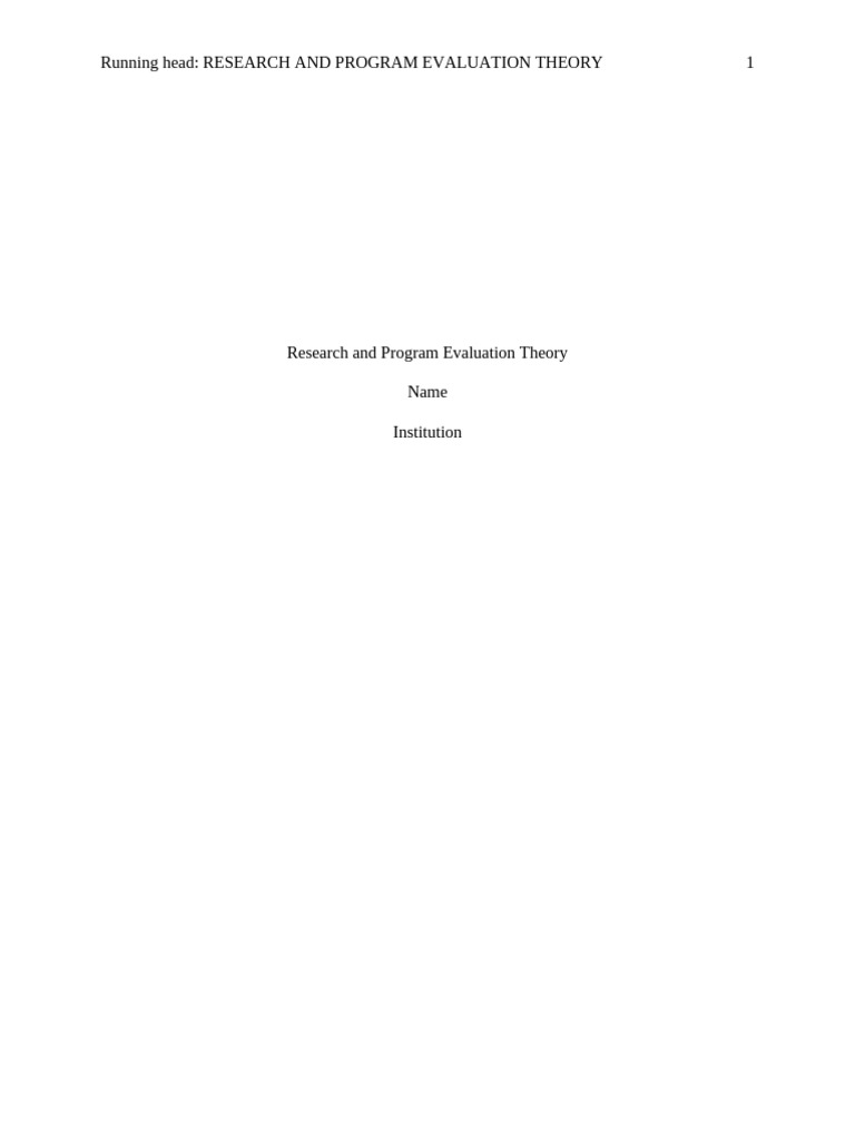 Research and Program Evaluation Theory - Edited | PDF | Program ...