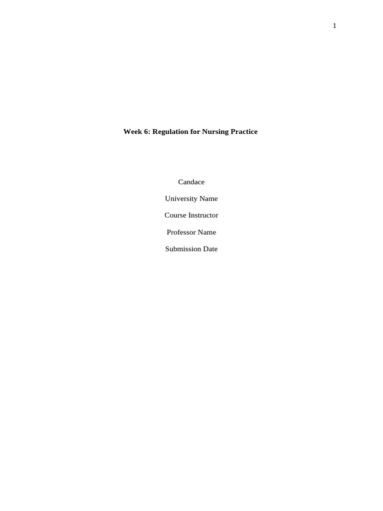Candace 6050 - Week 6 Assignment - Friday - Edited.edited | PDF | Health Care | Nursing