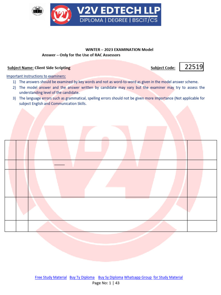 1020243-CSS Winter 2023 Examination Model Answer Paper V2V | PDF | Http Cookie | World Wide Web