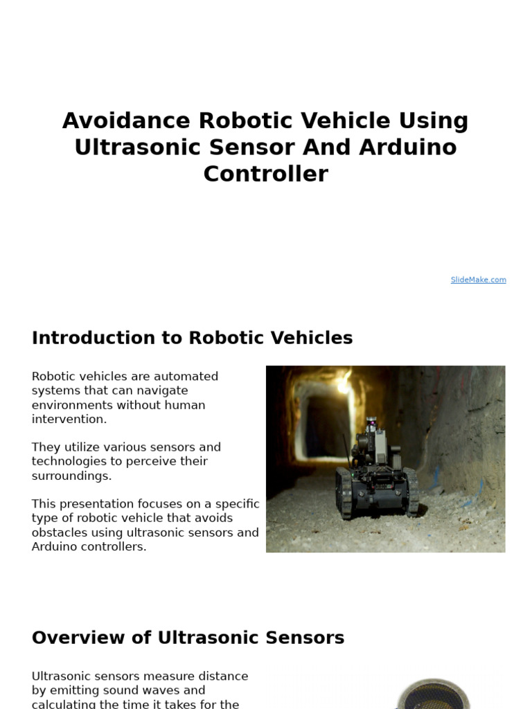 Avoidance Robotic Vehicle Using Ultrasonic Sensor and Arduino ...