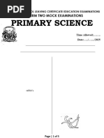 Primary Science PSLCE Past Papers | PDF | Agriculture | Vegetables