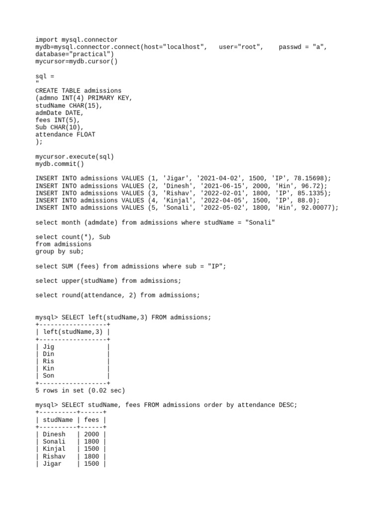 Set 1 - SQL - Ip | PDF