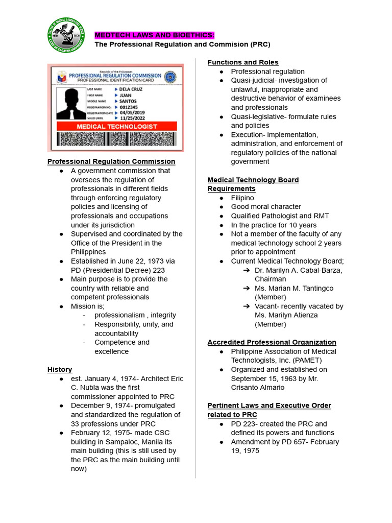 MTLE_Professional Regulation and Commission | PDF